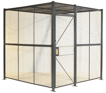 securelockup - 3-Wall Woven Wire Security Cage, w/Ceiling, 12'6" x 8'2 ...
